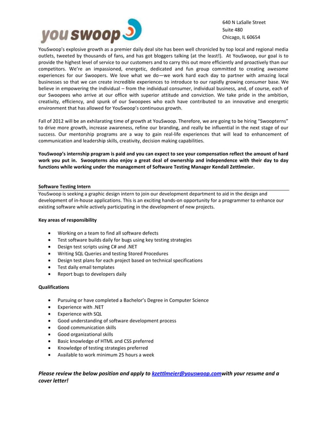 Software testing intern | PDF