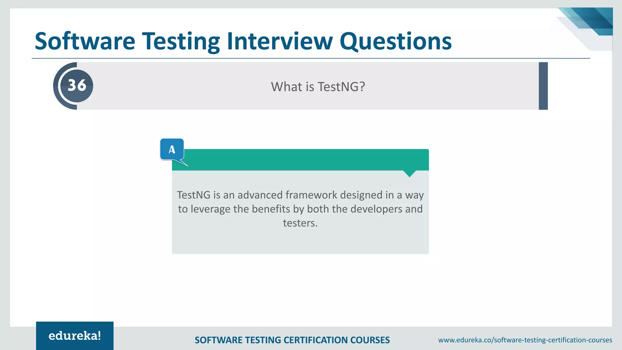 Software Testing Interview Questions And Answers Edureka Ppt