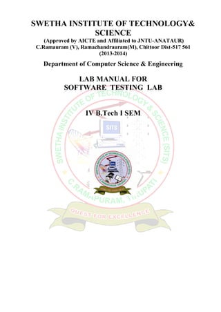 Software testing lab manual | PDF