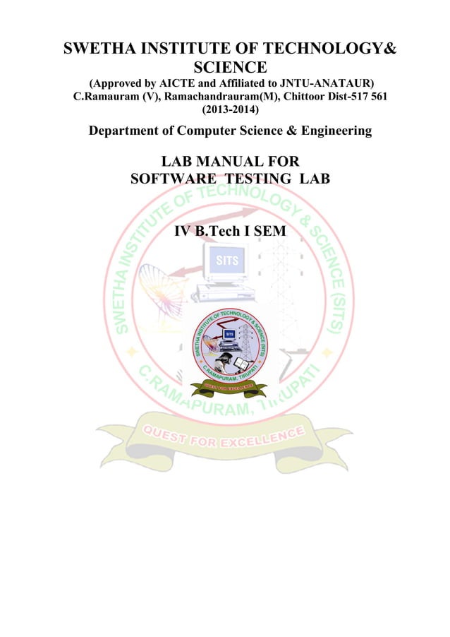 Software testing lab manual | PDF