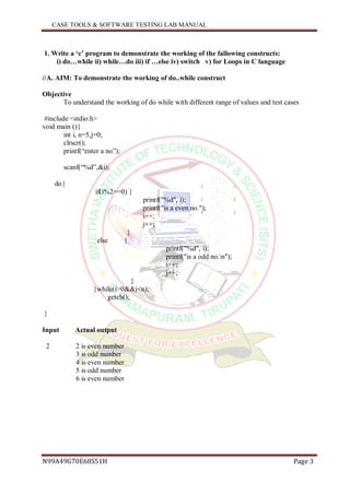 Software testing lab manual | PDF