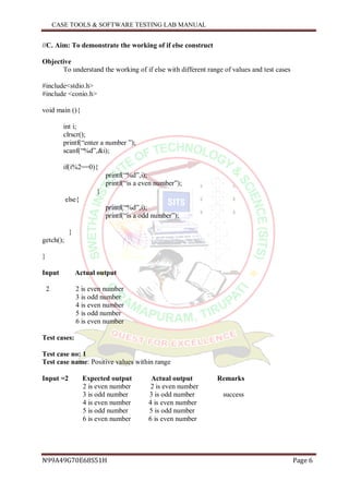 Software testing lab manual | PDF