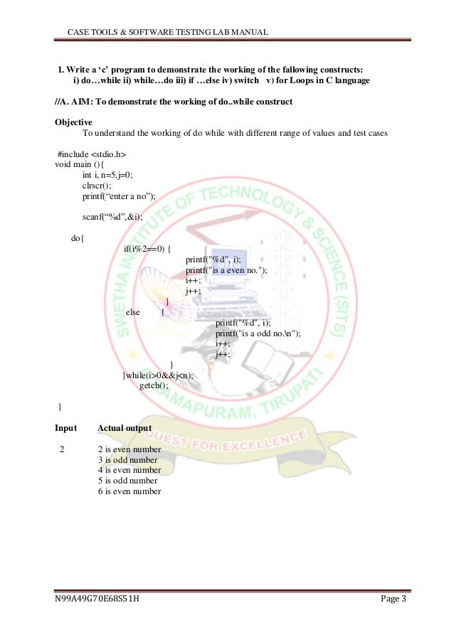 Software Testing Lab Manual