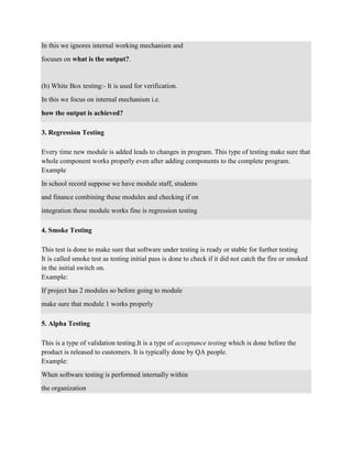 Software testing lecture notes | PDF