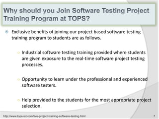 Software testing live project training | PPT