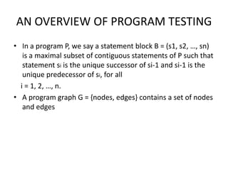 Software testing methodolgy with the control flow analysis | PPT