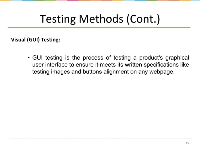 Software testing methods, levels and types