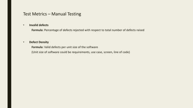 Software Testing Metrics | PPTX | Computer Software and Applications ...