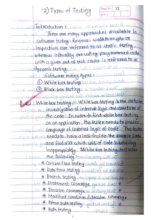 Software Testing NOTES - Unit 2.pdf