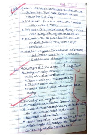 Software Testing NOTES - Unit 6.pdf | Technology & Computing