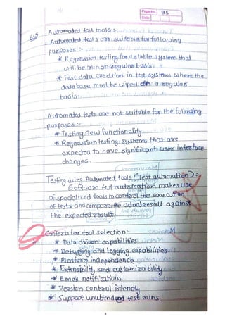 Software Testing NOTES - Unit 6.pdf | Technology & Computing