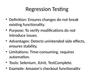 Software Testing types: Regression and other types of testing.pptx