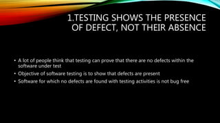 Software testing principles | PPTX