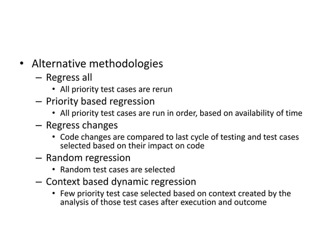 Software Testing Regression Testing Pptx Web Development Internet