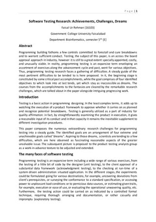 Software Testing | DOCX | Computer Software and Applications | Computing