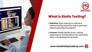 Software Testing Static Testing Techniques | PPT