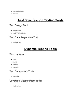 Software testing tools | PDF | Computer Software and Applications ...