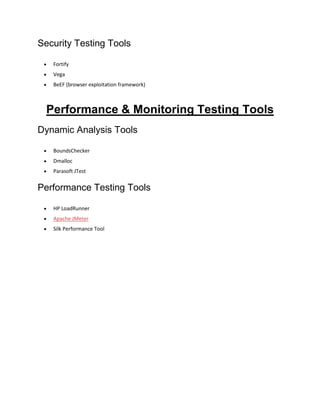 Software testing tools | PDF | Computer Software and Applications ...