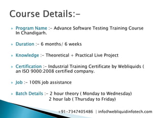 Software testing training in Chandigarh | PPT