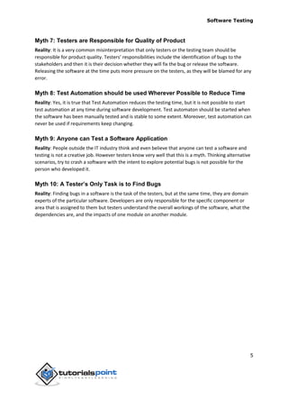 Software testing tutorial | PDF
