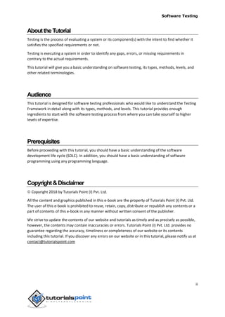 Software testing tutorial | PDF