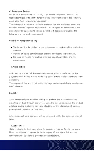 Software Testing Types Comprehensive Guide | PDF | Operating Systems ...