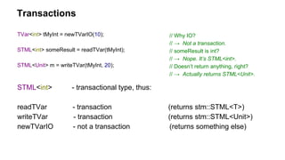 Software transactional memory. pure functional approach | PPT