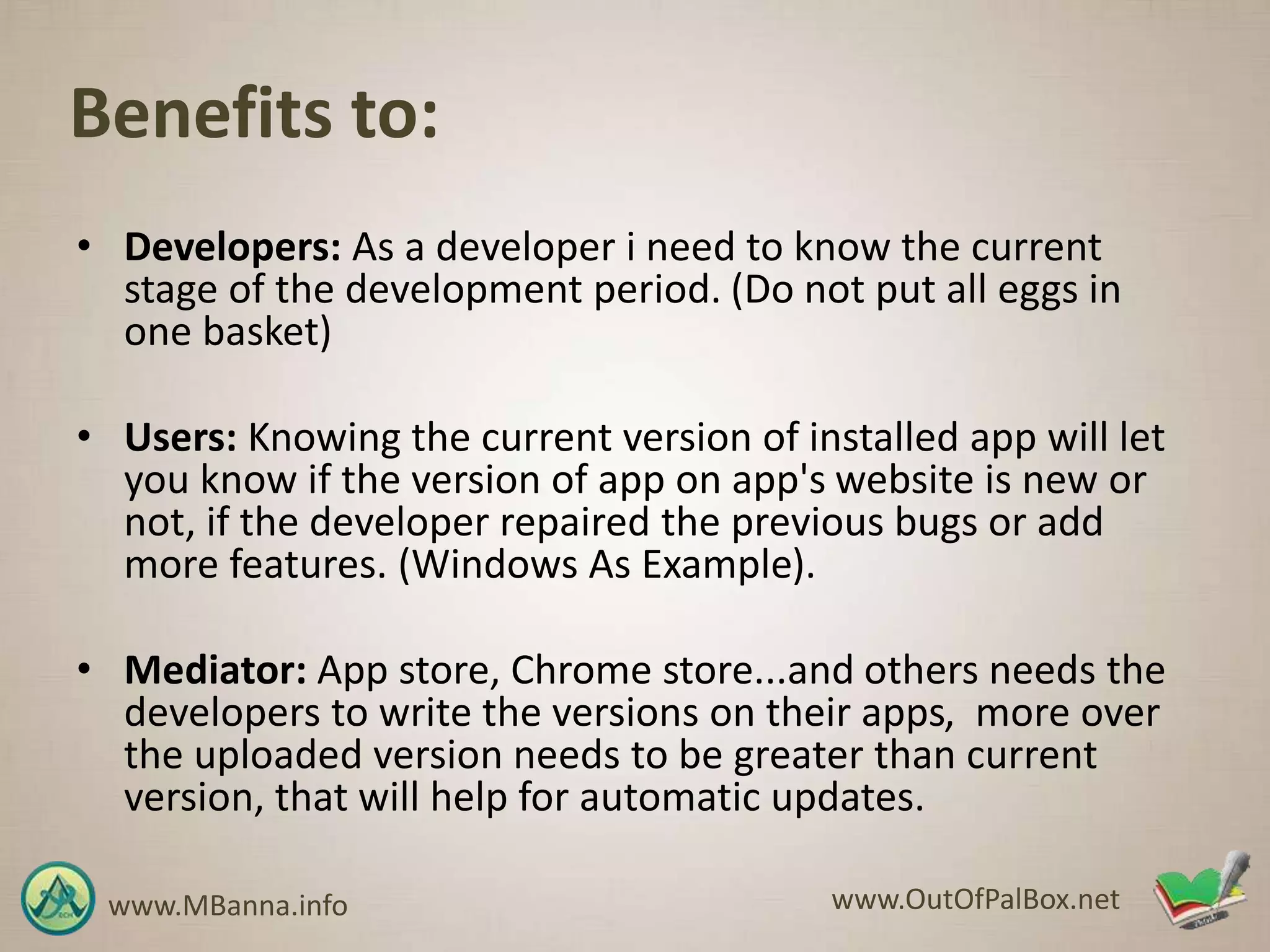 Software Versioning by mohammad al banna | PPTX | Operating Systems ...
