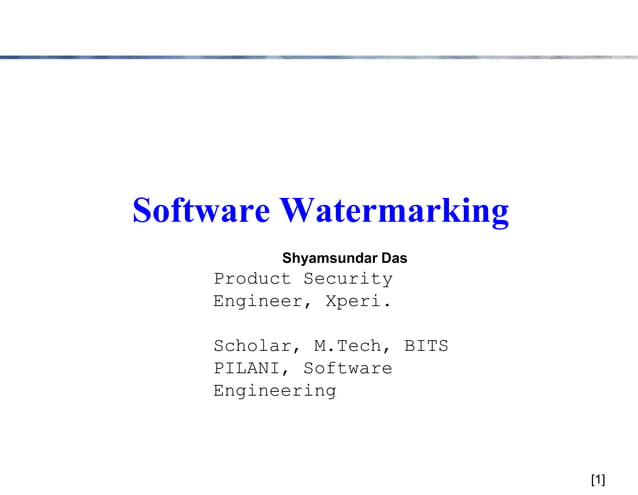Watermarking in Source Code: Applications and Security Challenges | PPTX | Programming Languages ...
