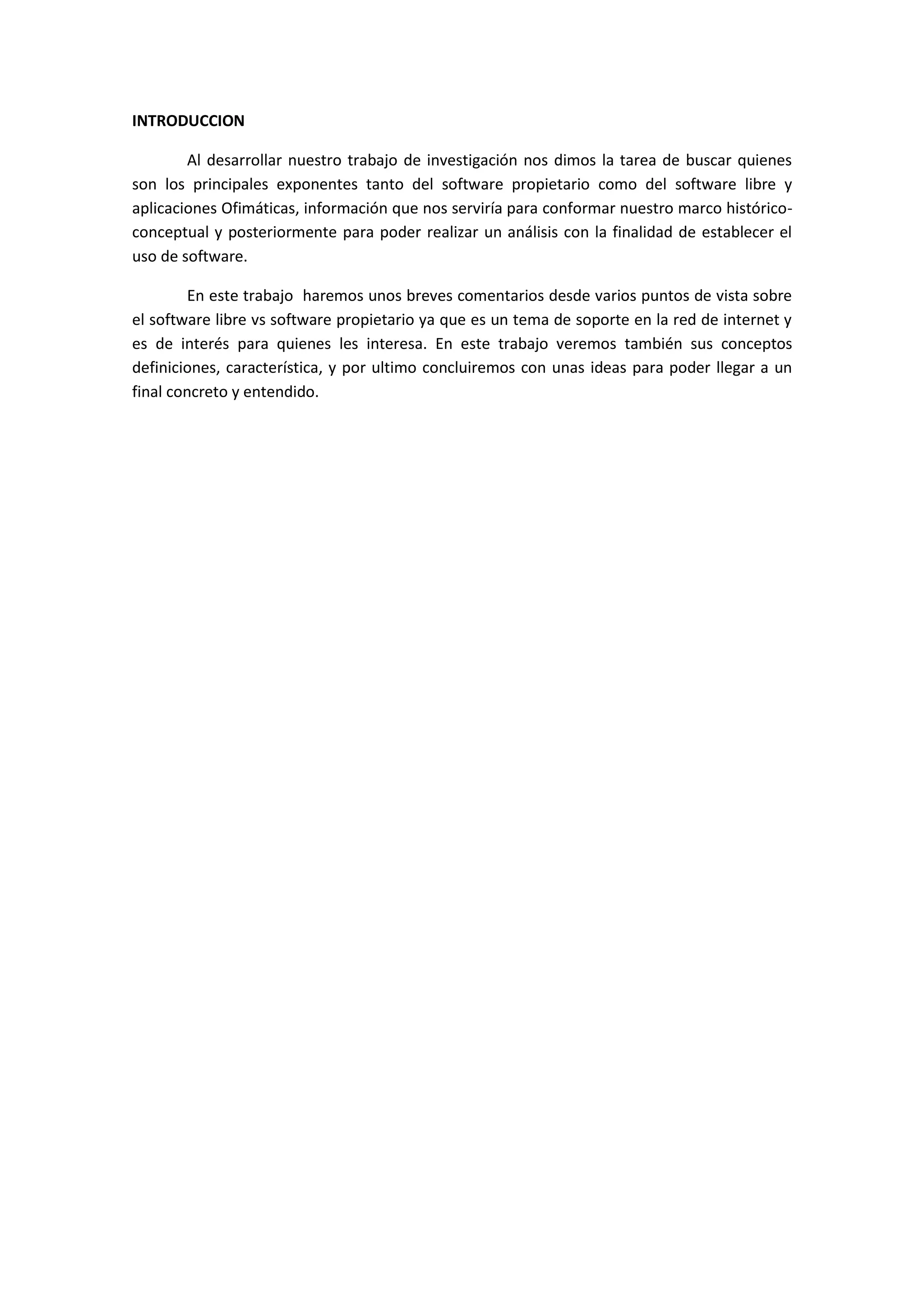 El software Libre, Software Propietario y aplicaciones Ofimáticas | PDF