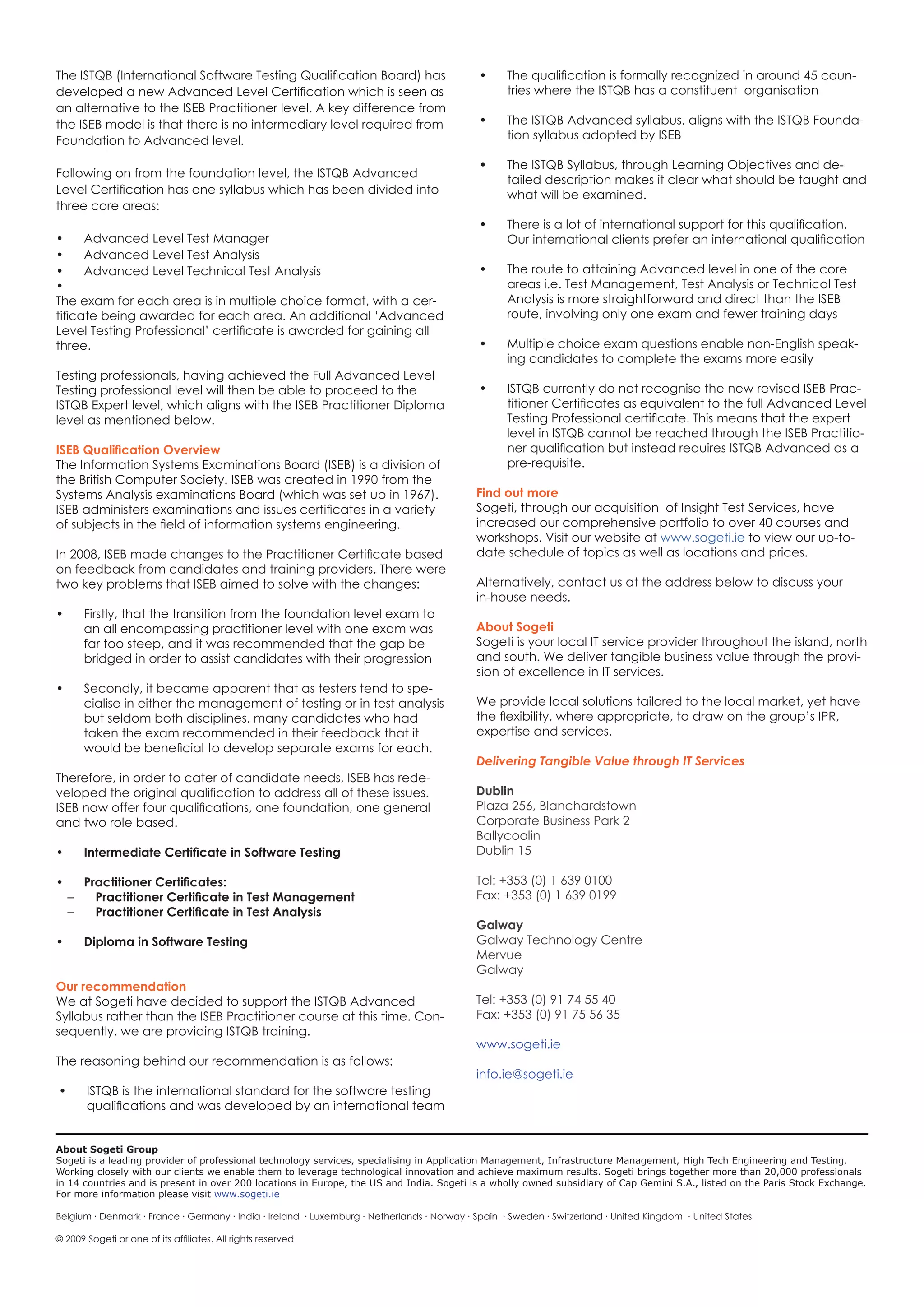 Istqb Vs Iseb Certification Pdf