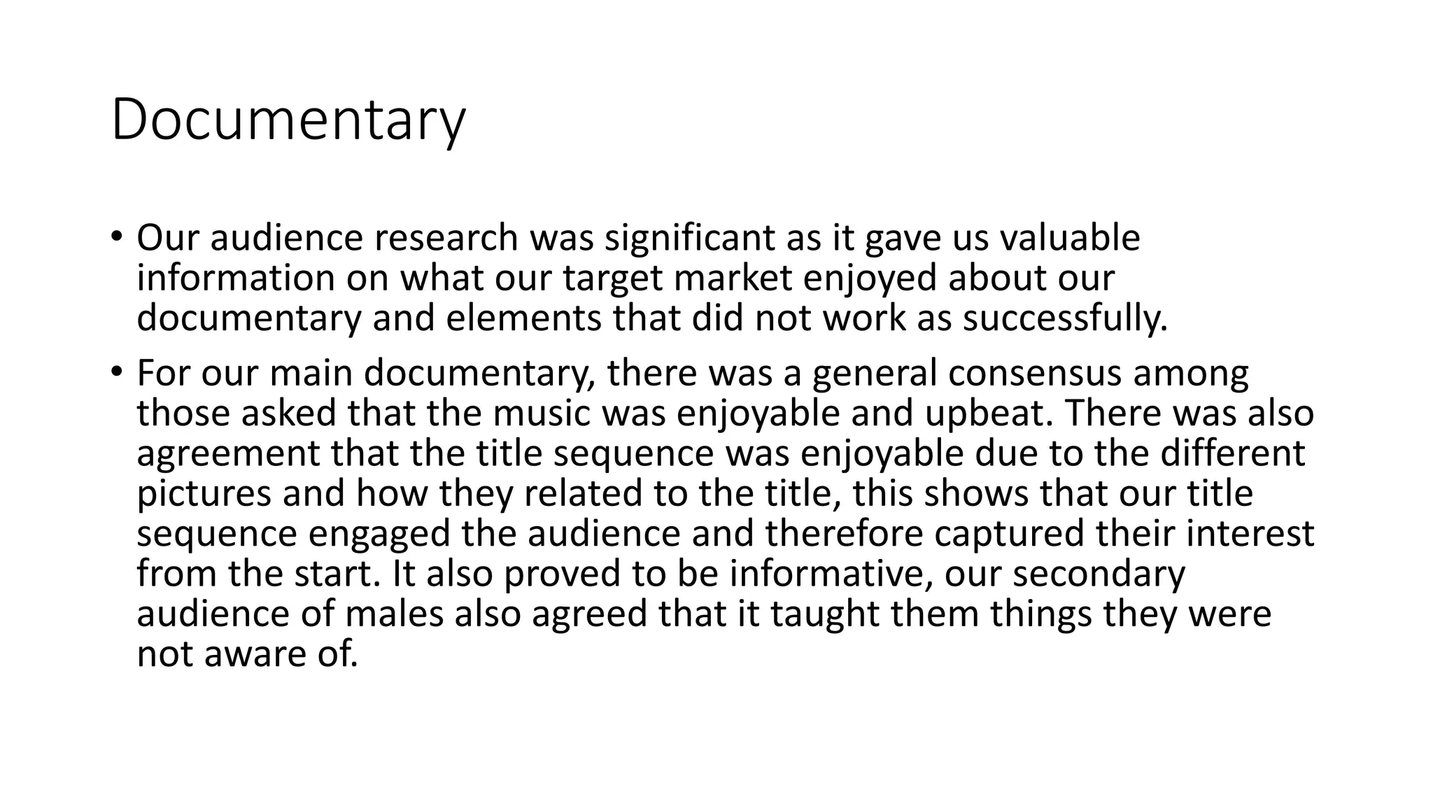 Significance of audience research | PPTX | Documentary | Genres