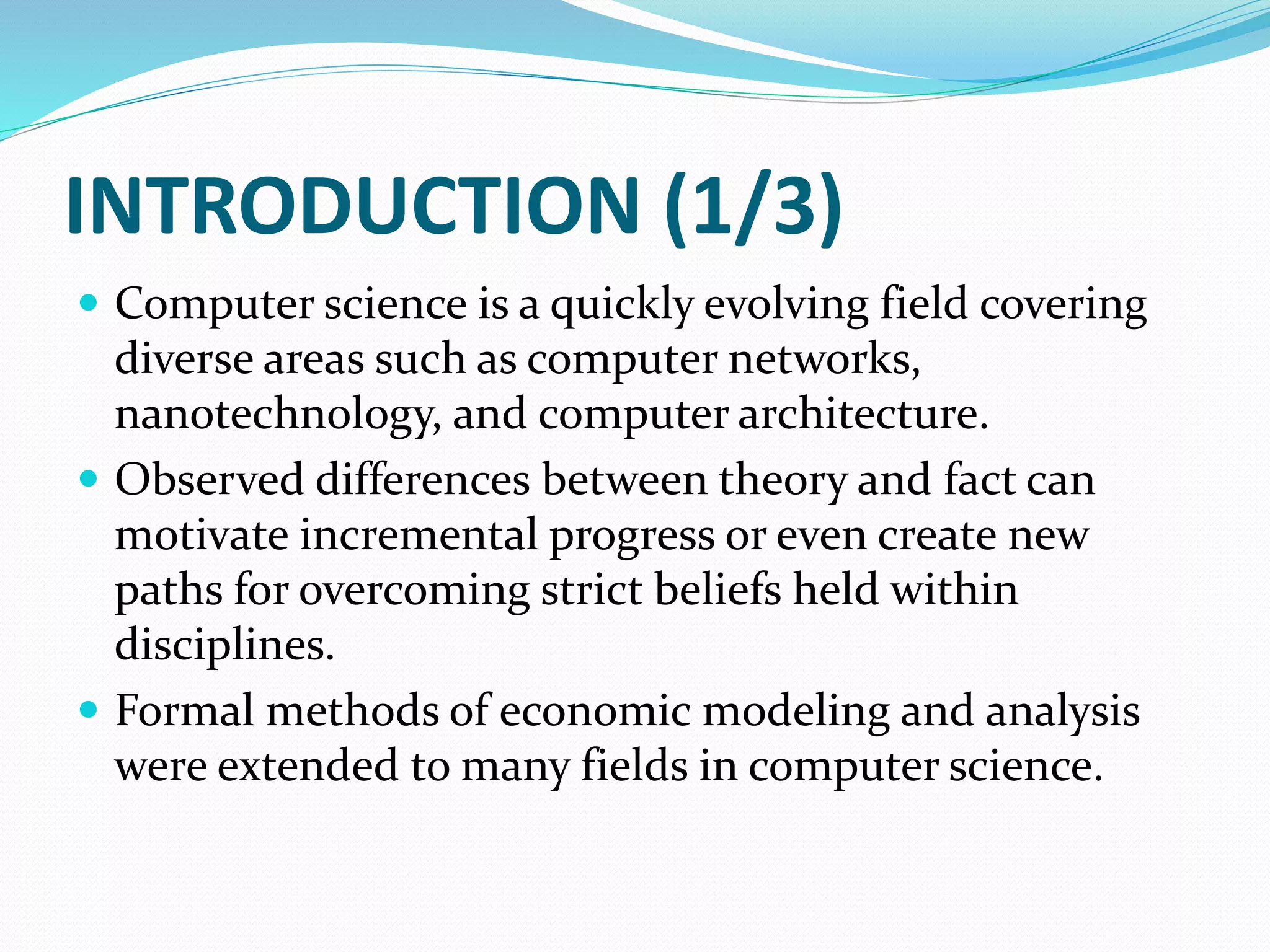 experimental economics and experimental computer science | PPTX