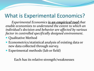 experimental economics and experimental computer science | PPTX