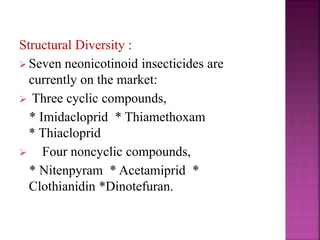 Neonicotinoids and Their Current Status | PPTX