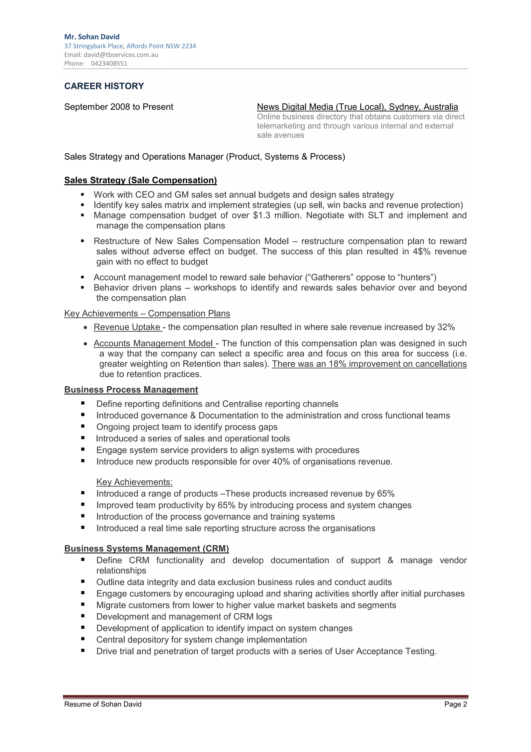 Sohan David Cv | PDF