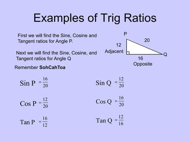 TRIGONOMETRIC RATIOS SOH CAH TOA GRADE 9 | PPT