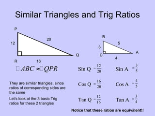 TRIGONOMETRIC RATIOS SOH CAH TOA GRADE 9 | PPT