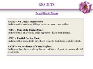 Saskatchewan Dental Health Screening Program Report | PPTX | Dental ...
