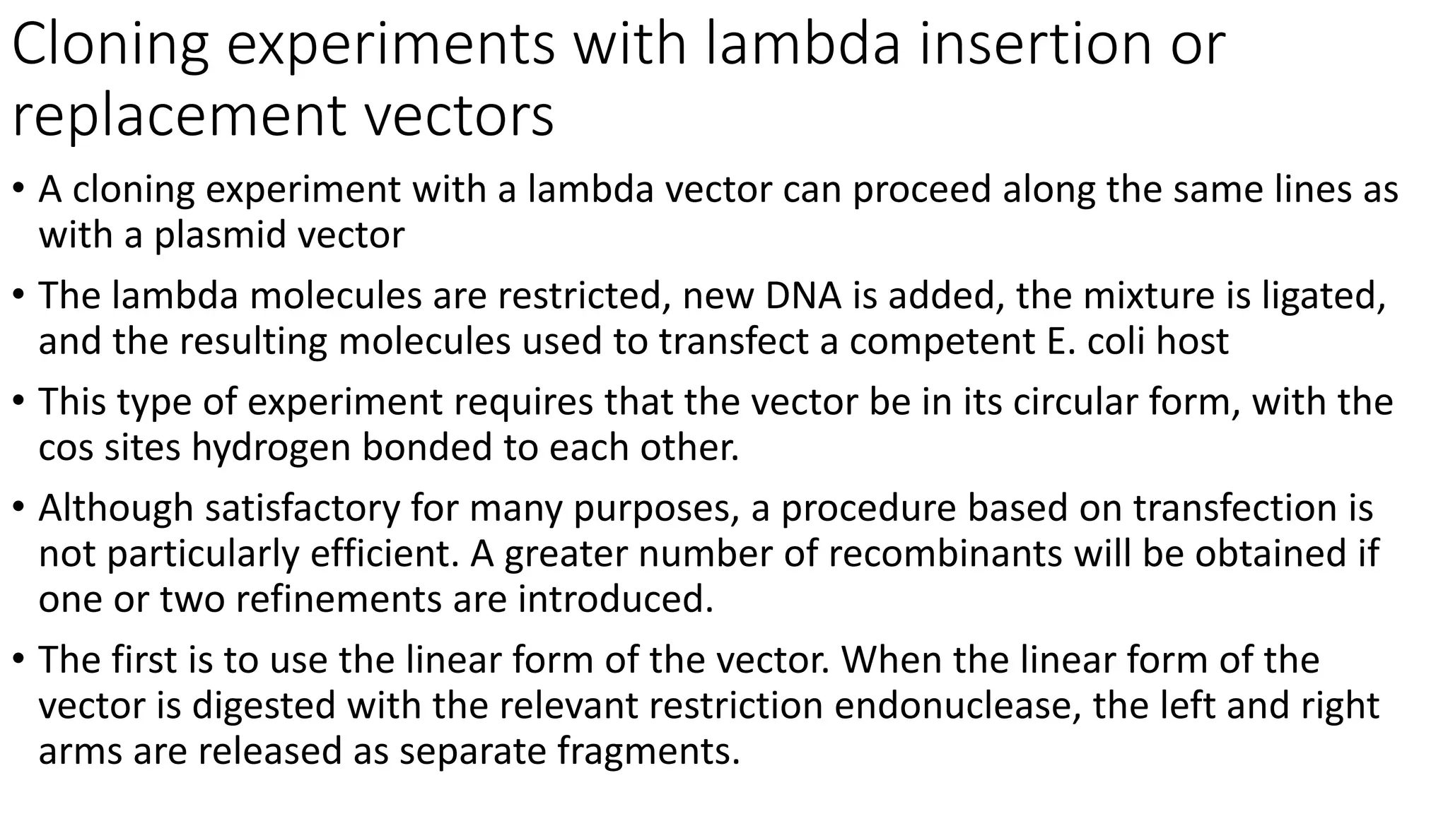 lambda cloning vector | PPTX