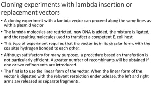lambda cloning vector | PPTX