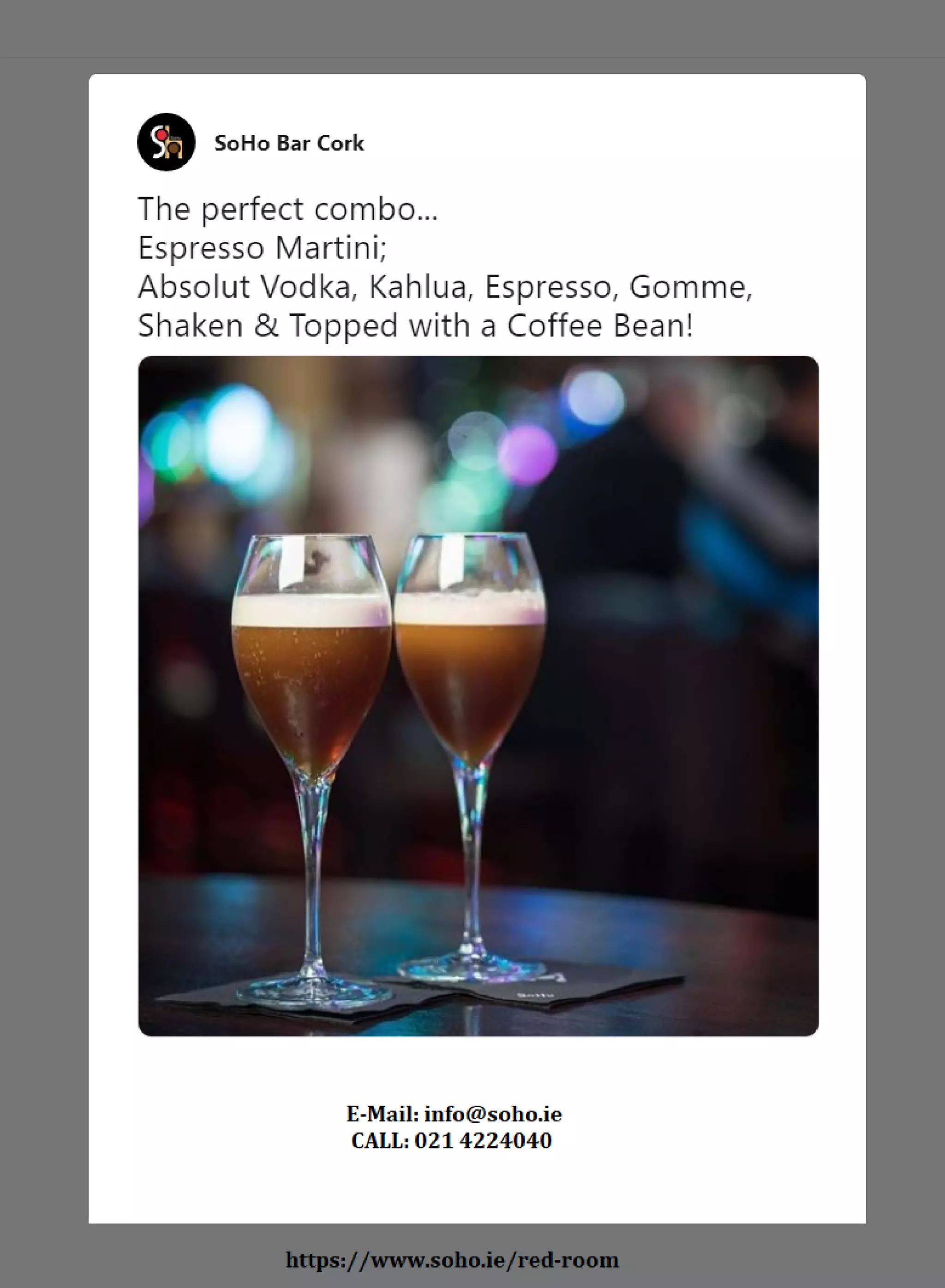 SoHo Bar Cork and Cocktail Bar Cork | PDF