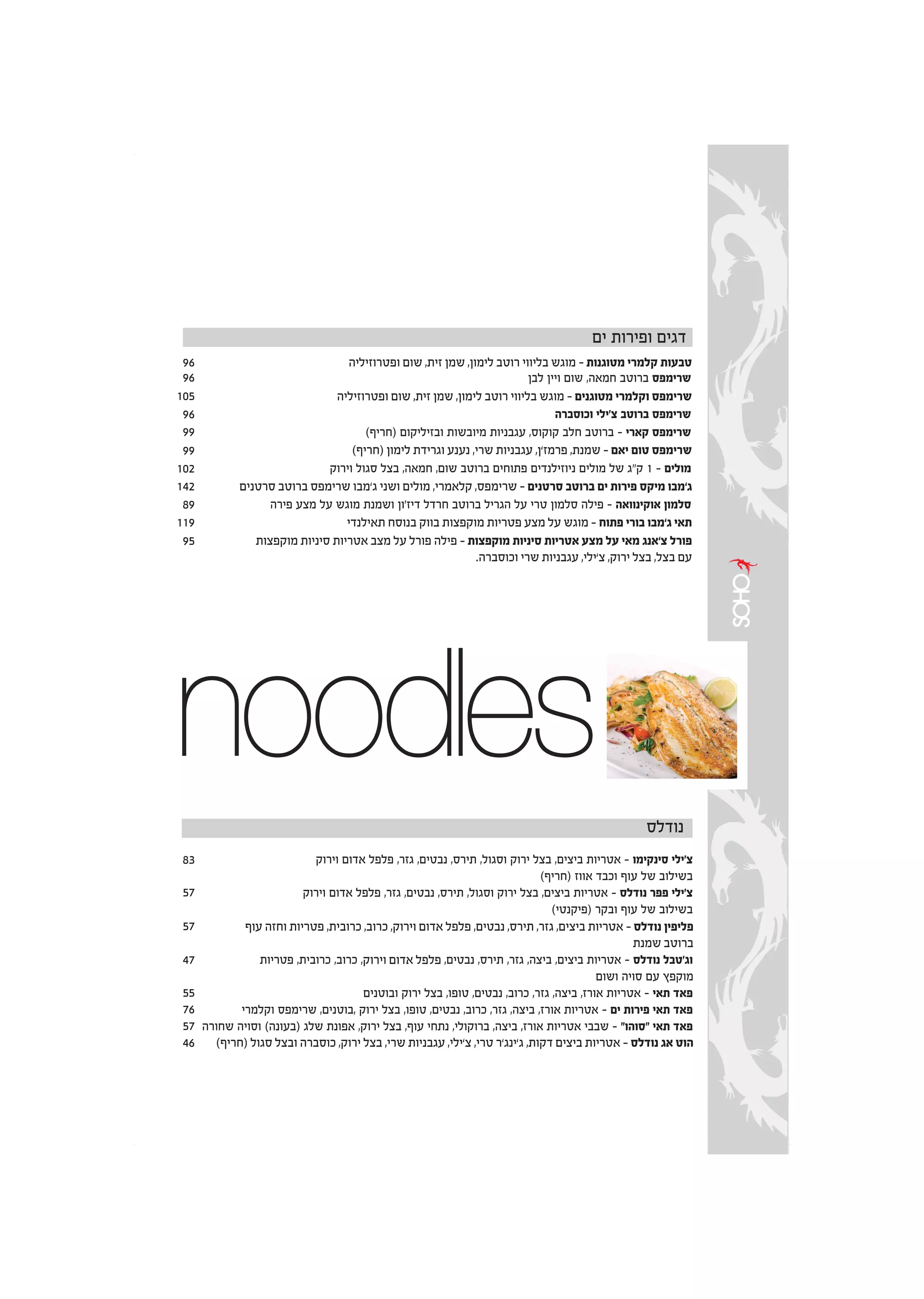 Soho menu2012hebsummer | PDF
