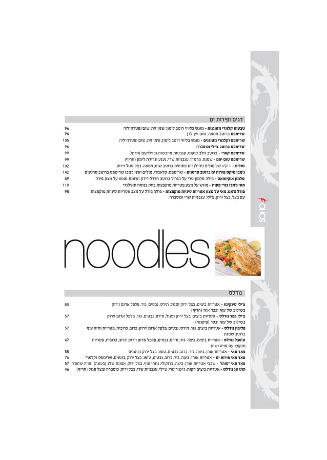 Soho menu2012hebsummer | PDF