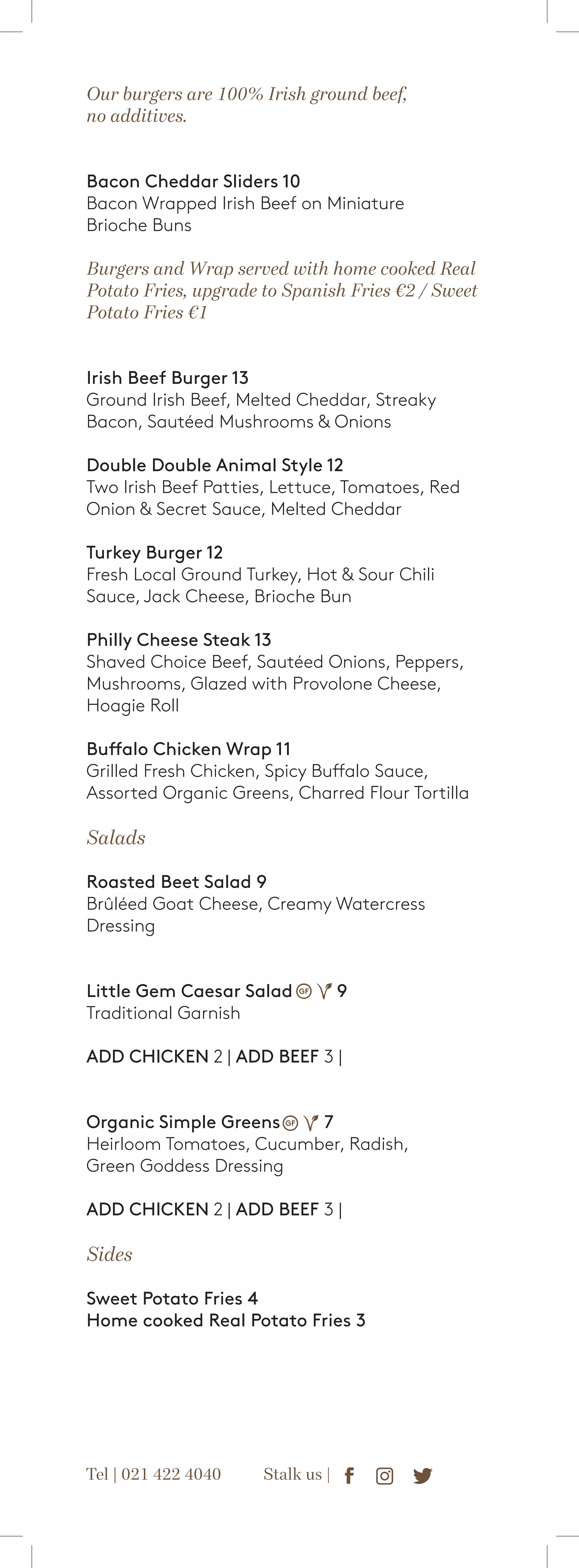 Soho restaurant brunch cork menu | PDF