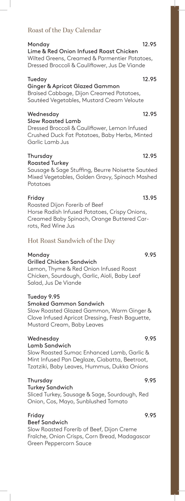 Soho restaurant brunch cork menu | PDF