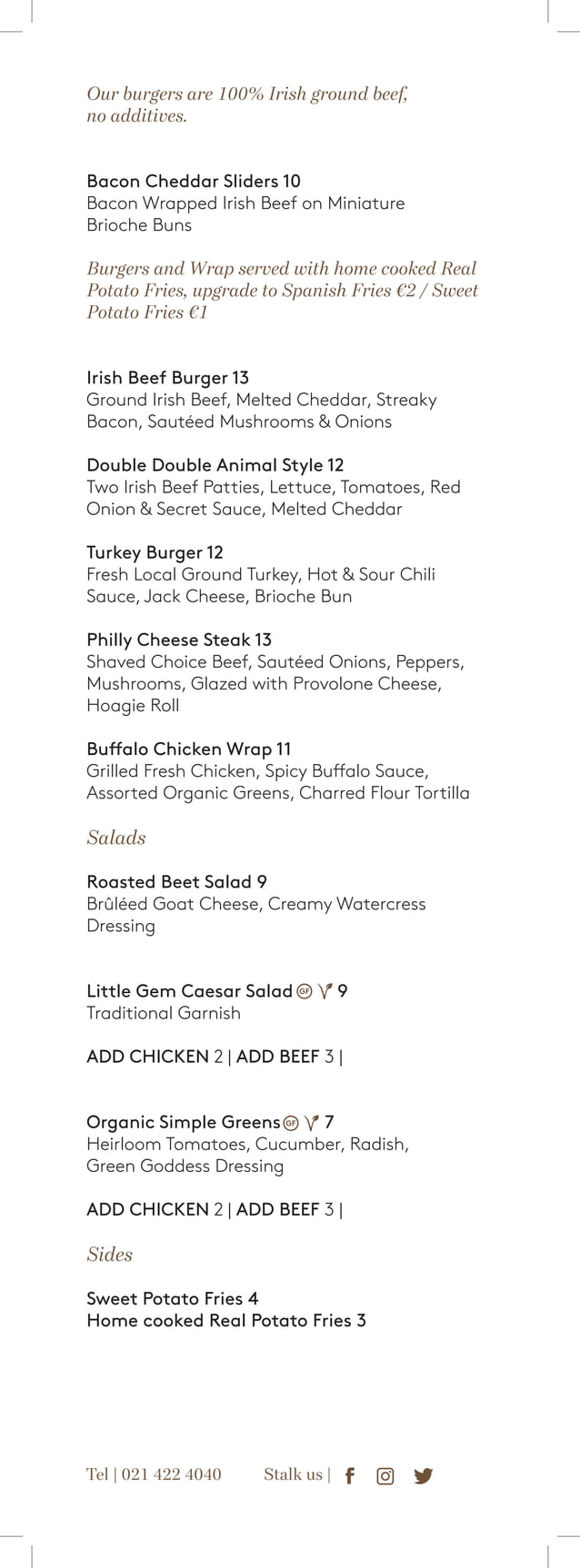 Soho restaurant brunch cork menu | PDF