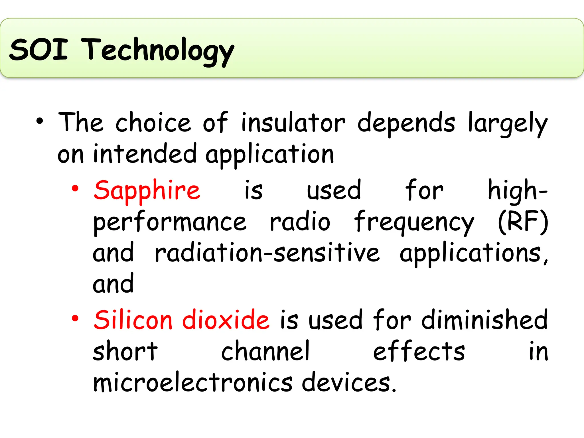 Silicon on Insulator Introduction (Semiconductor Devices).pptx Silicon on Insulator Introduction (Semiconductor Devices).pptx