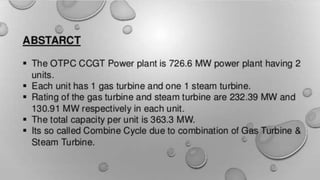 Mill utilities Combine cycle power plant presentation | PPT