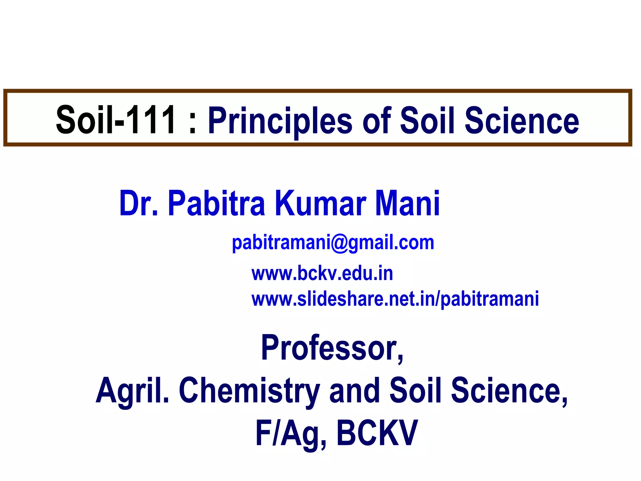 Principles of soil science | PPT
